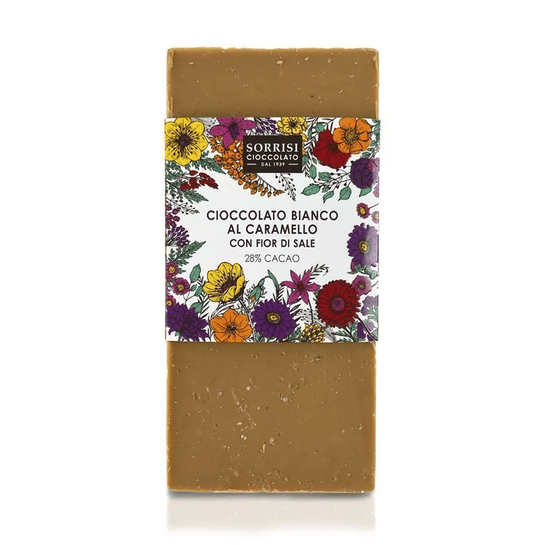 Boella & Sorrisi Tavoletta di cioccolato bianco al caramello con fiori ...
